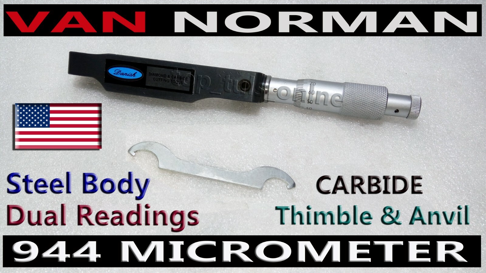 VAN NORMAN BORING BAR MICROMETER FOR 944 / 944S 55 MM TO 105 MM CARBIDE ...