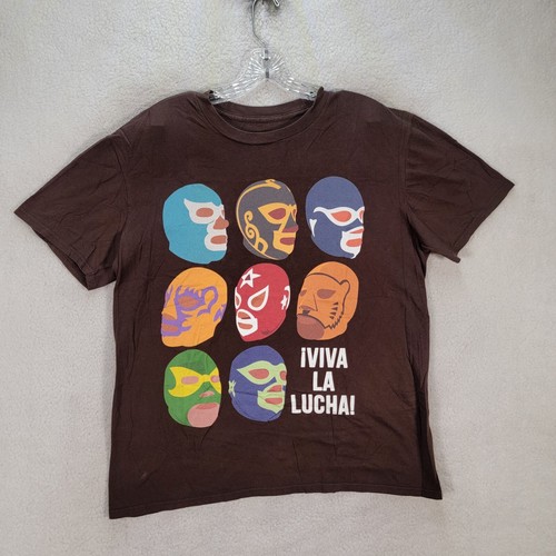 Viva La Lucha Wrestling Lucha Libre Graphic Tee Brown Merch Mens T ...