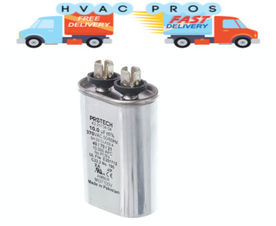 OEM Rheem Ruud Protech Oval Run Capacitor 10 uf 370 VAC 43-100496-09 43 ...