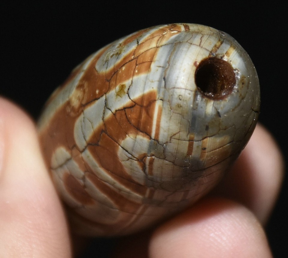 Antique Tibet Natural Agate Onyx Eyes DZI Bead Exorcism Amulet Pendant ...