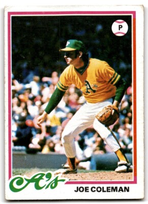 1978 Topps Joe Coleman Oakland Athletics #554 | eBay