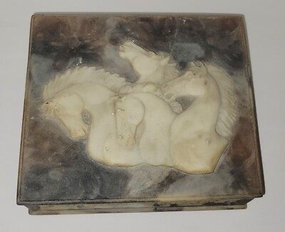 Vintage Incolay Horse Theme Jewelry Box As/Is | eBay