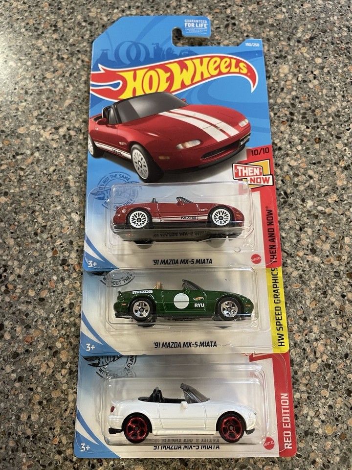 Hot Wheels ‘91 Mazda MX5 Miata GameStop Target Red Treasure Hunt Green ...