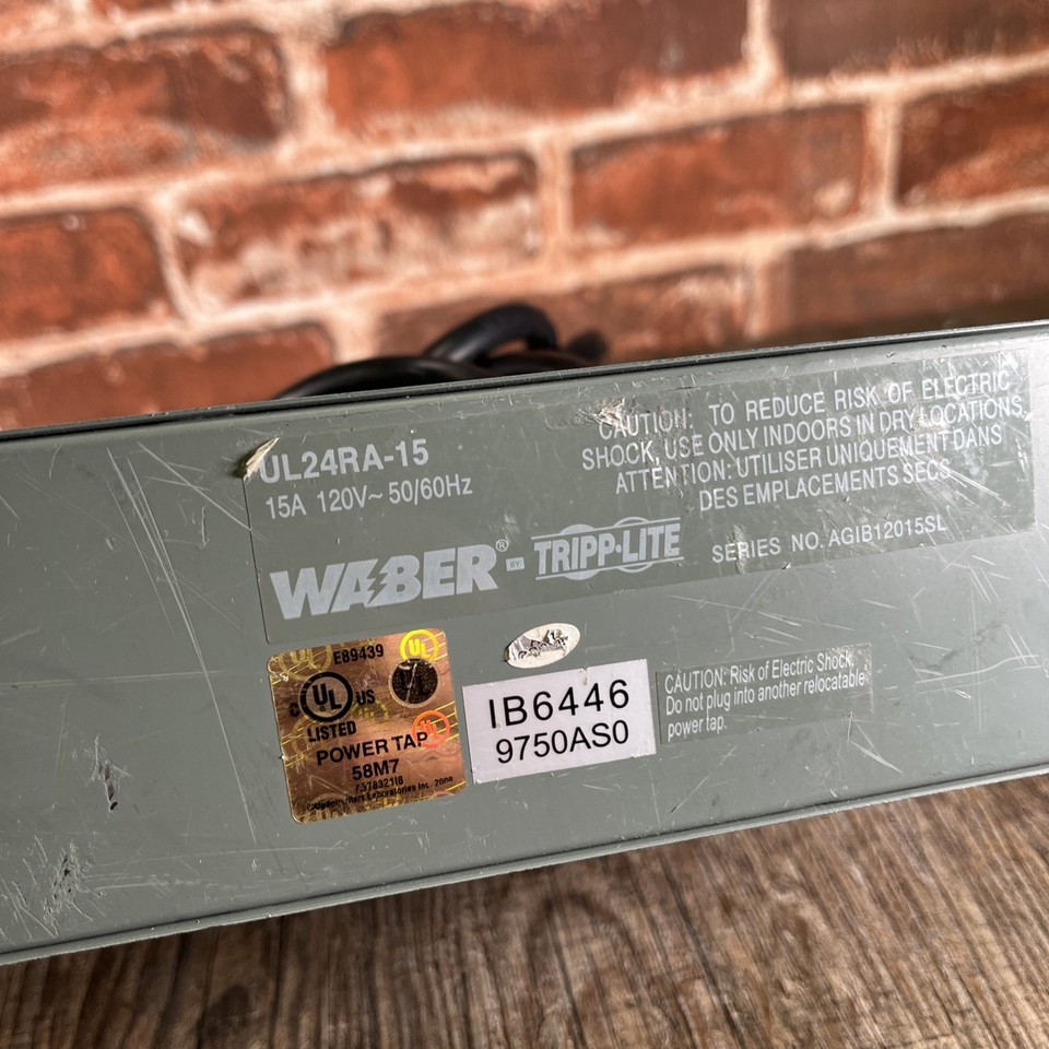 Tripp Lite Waber UL24RA-15 Industrial Power Strip 6 Outlets 15ft Cord ...