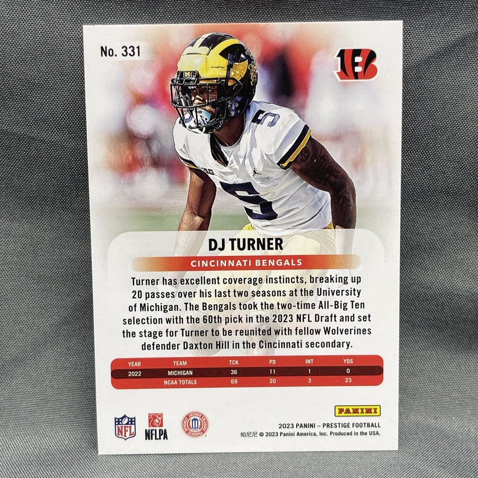 2023 DJ Turner Panini Prestige Rookie Card #331 Cincinnati Bengals | eBay