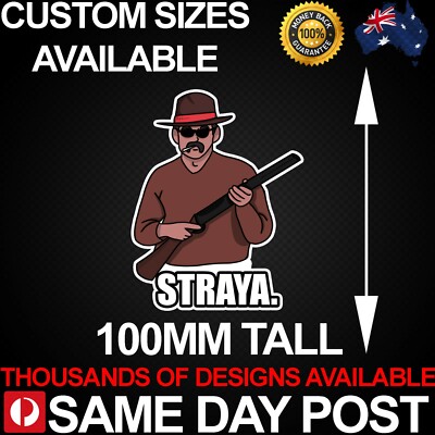 MILAT STRAYA 100mm Tall Vinyl Car Sticker Decal Cheap Aussie Bogan Meme ...