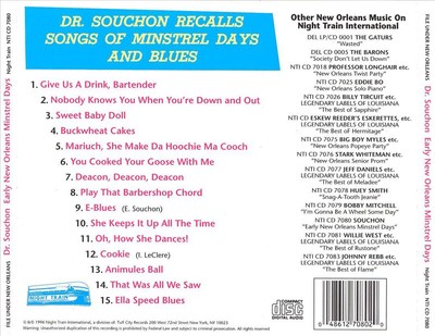 DOC SOUCHON - EARLY NEW ORLEANS MINSTREL DAYS NEW CD 48612708020| eBay