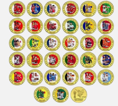 Football World Cup Qatar Coin Challenge 2022 Teams Fans 32 Countries ...