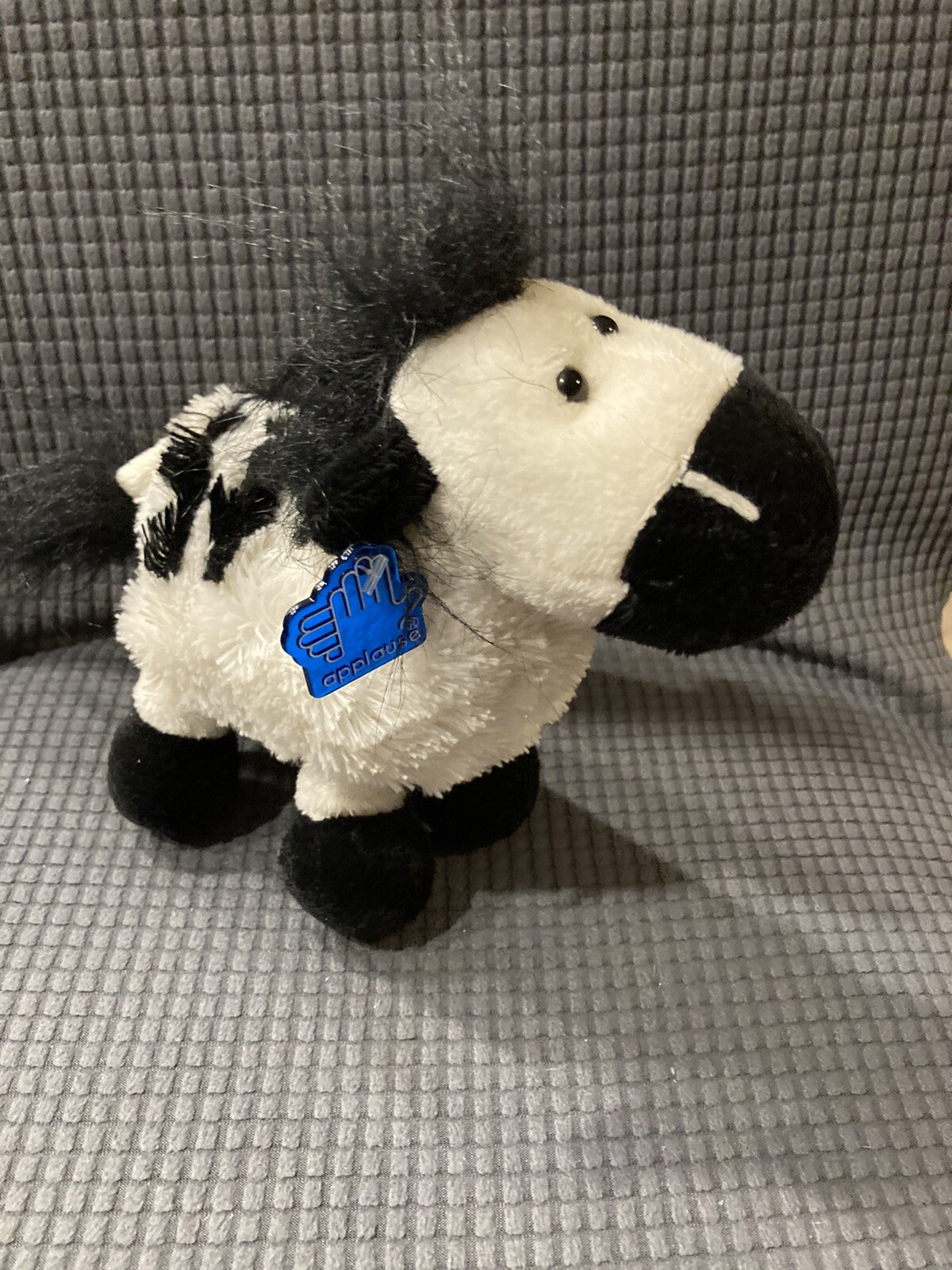 Animal Junction APPLAUSE Russ BERRIE Zebra Zeke PLUSH Black White You 8 ...