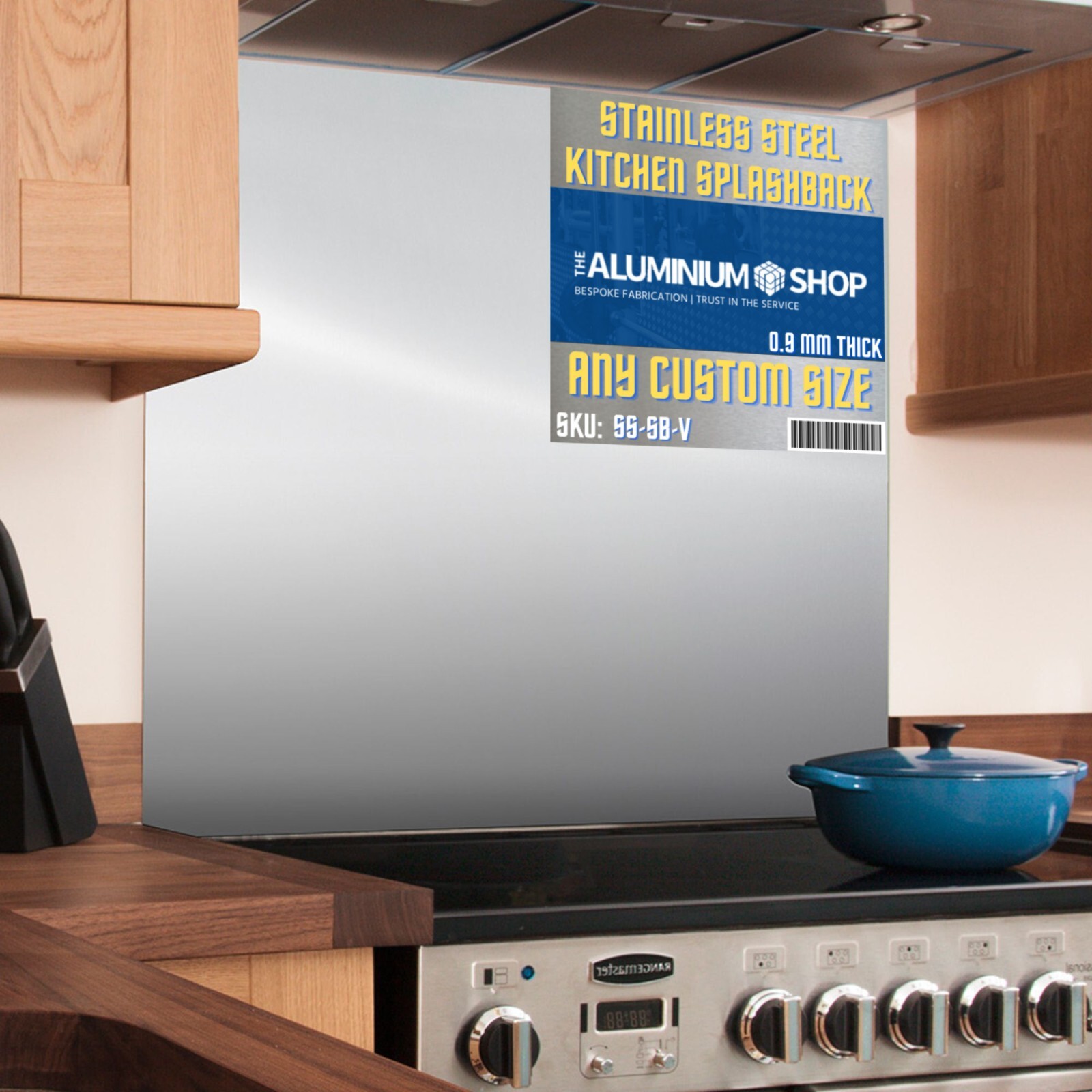 Stainless Steel Splashback 600mm x 700mm Thickness 0.9mm Brushed ...