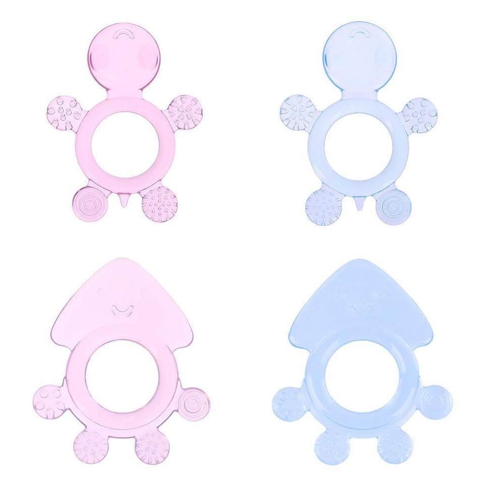 Cute Baby Teether Kids Silicone Teething Chewable Pacifier (Blue ...