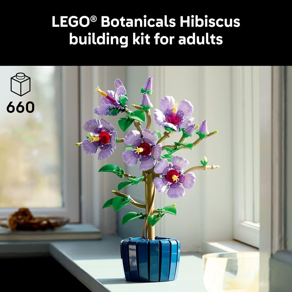 LEGO Botanicals Hibiscus Flower Building Set - Artificial Plant ...