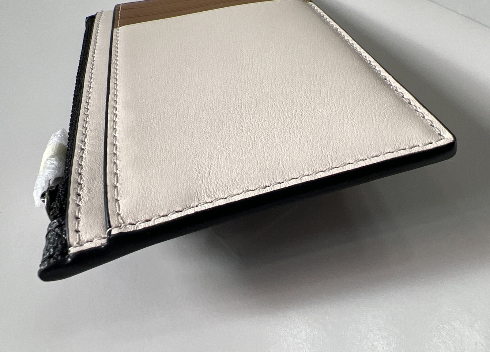 Coach CR407 Zip Card Case Colorblock Signature Canvas Charcoal/Saddle ...