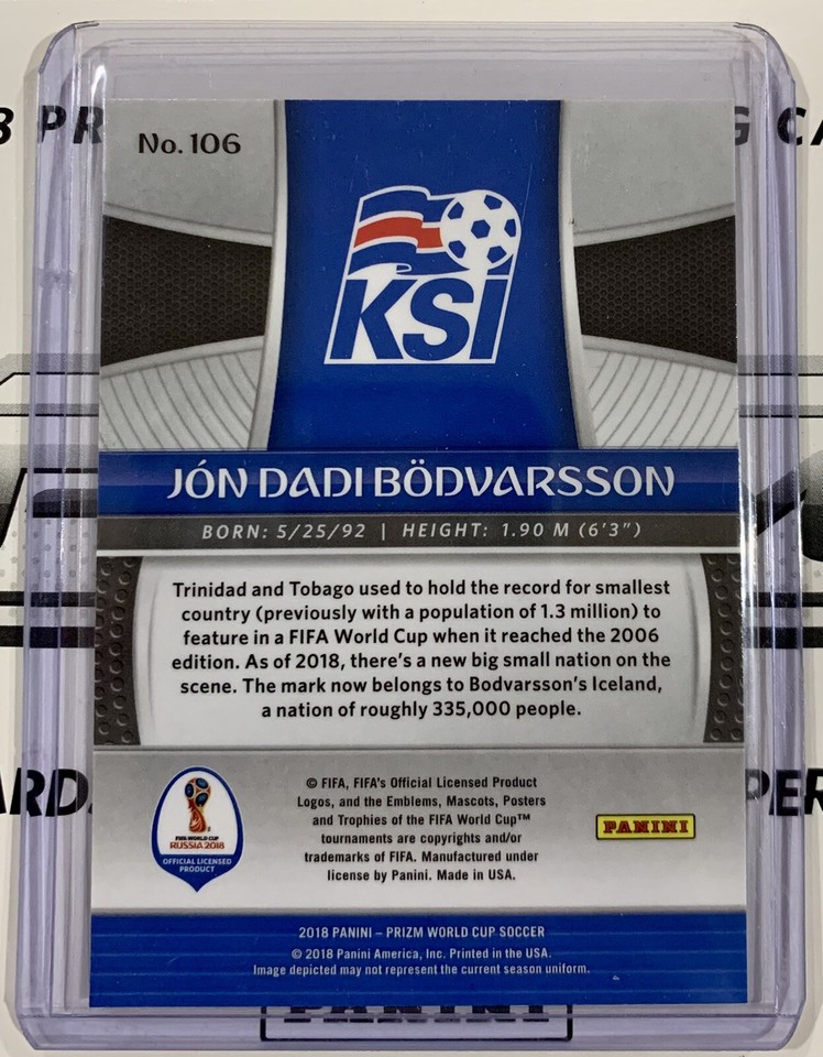 2018 Panini Prizm World Cup Soccer Base #106 Jon Dadi Bodvarsson ...