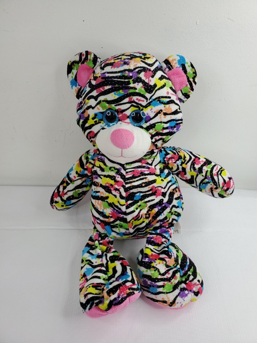 Zebra Print Teddy Bear 4.5" Diva Safari Brown Cheetah Animal Print