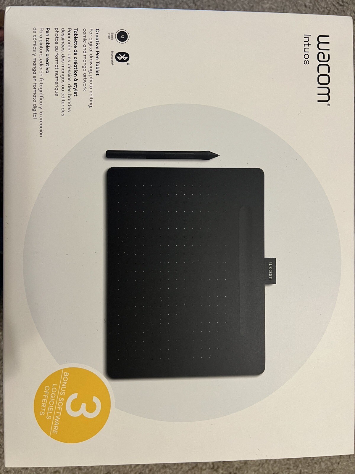 （Brand New）Wacom Intuos Bluetooth Graphic Medium Tablet - Black ...