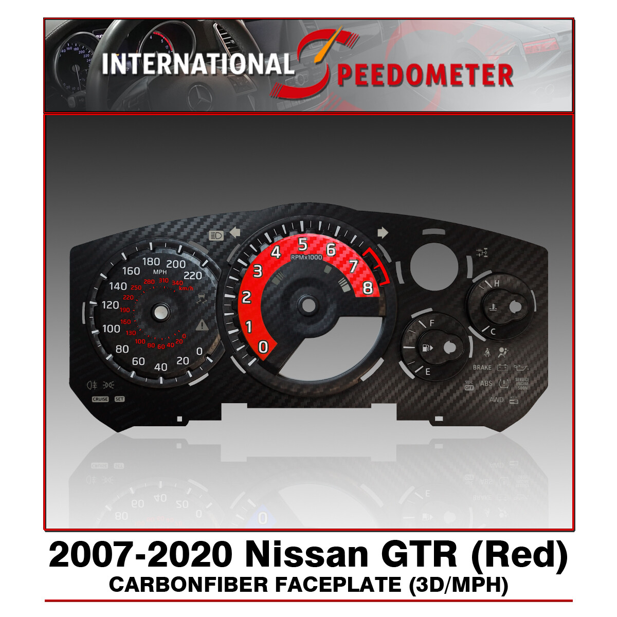 Speedometer Faceplate Fits a 2007-2020 Nissan GT-R R35 Carbonfiber ...