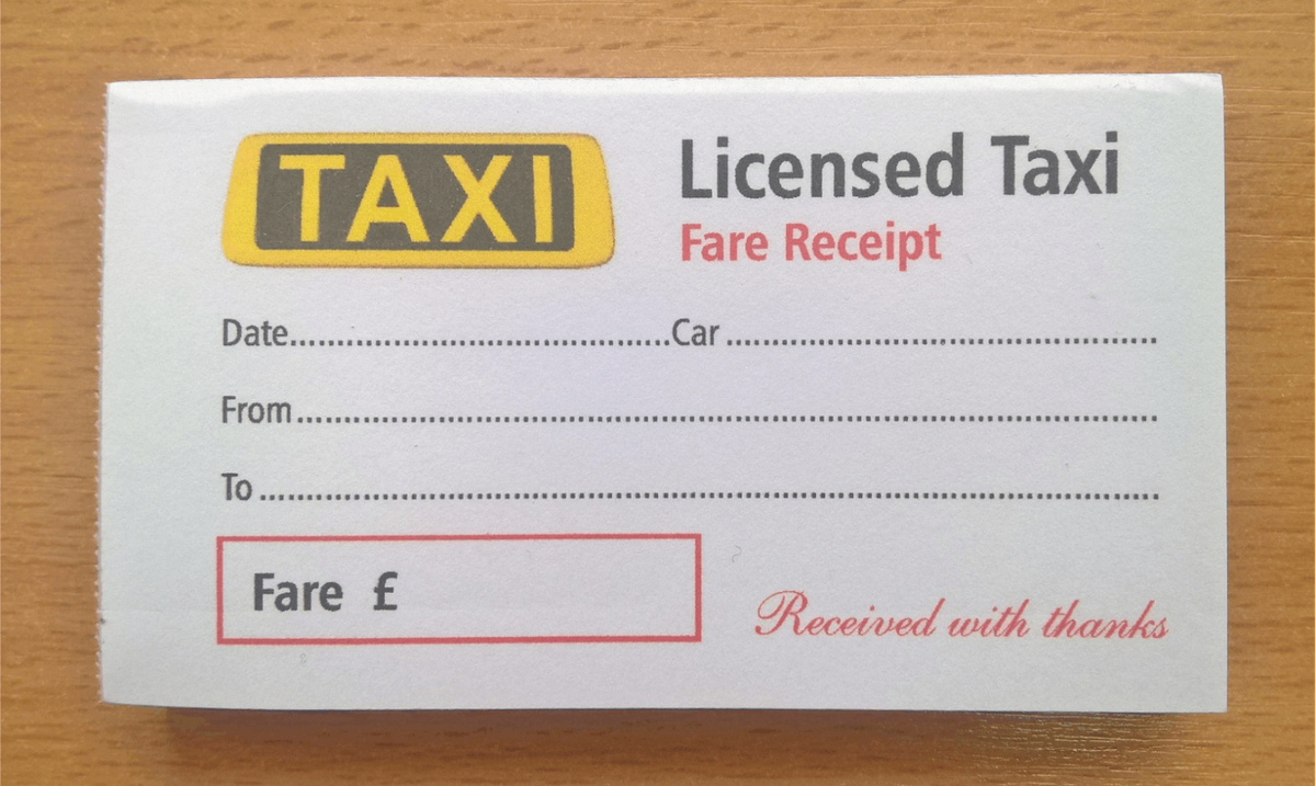 Yellow Cab Taxi Receipt Printable Pack Of 100 Blank Taxi / Minicab