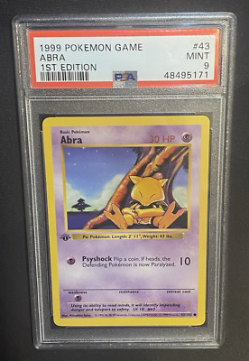 Pokemon Abra Base Set Shadowless 1st Edition #43 PSA 9 Mint | eBay