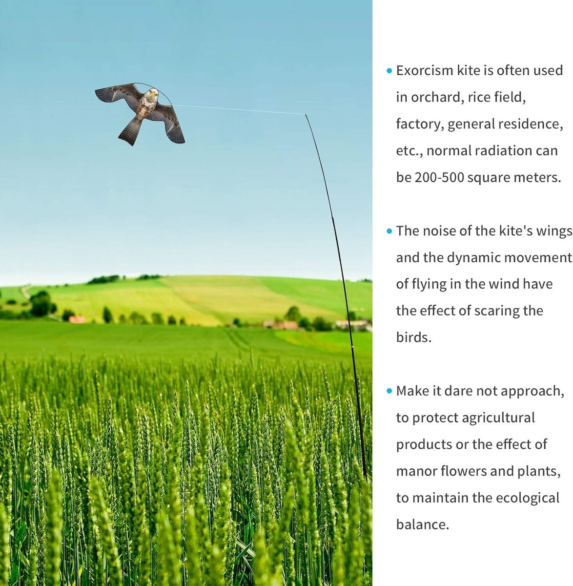 Bird Deterrents For Outside Bird Scarer Flying Kite - Hawk Shape ...