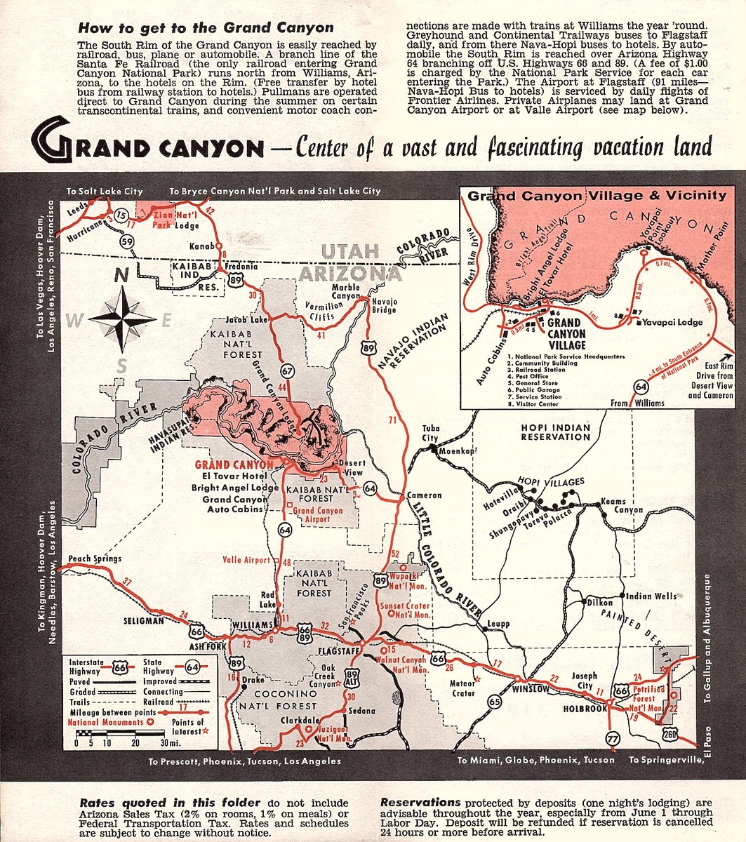Map Of Grand Canyon Area Site Map Of Grand Canyon National Park
