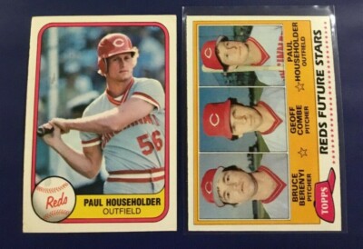 1981 Topps & Fleer #217 #606 PAUL HOUSEHOLDER Future Stars Lot Reds 41 ...