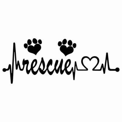 8" HEARTBEAT RESCUE Vinyl Decal Sticker Car Window Laptop Pet Paw Cat ...