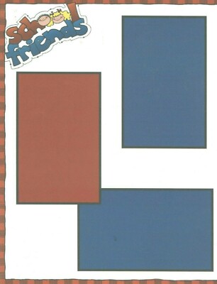 SCHOOL Friends Class classmates Club 8.5 x 11 Premade Scrapbook Page ...