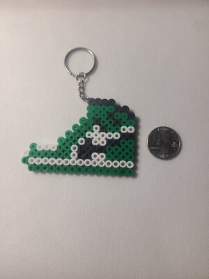 Perler Bead Keychain Nike Shoe Green HOMEMADE | eBay