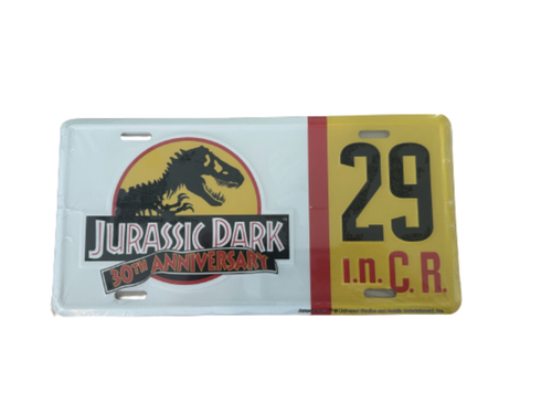 Universal Studios Jurassic Park T-Rex 30th White License Plate New | eBay