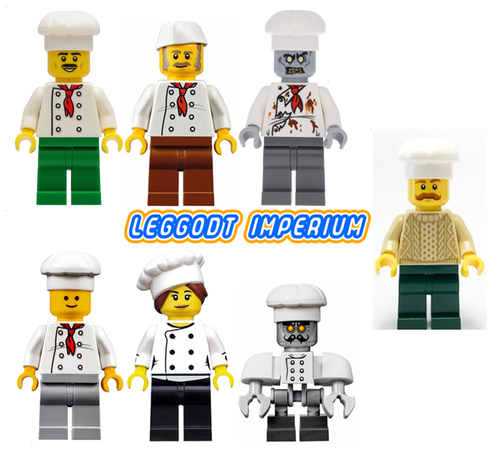 Lego Chef Minifigures - City Pastry Diner Zombie Eclair Gourmet Baker ...