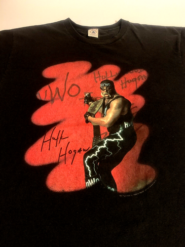 Vintage 1998 Hollywood Hulk Hogan WCW NWO Black mens XL T-shirt | eBay