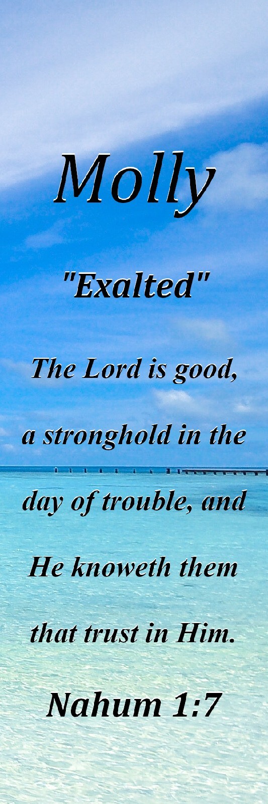 Molly "Exalted" Keepsake Name Meaning Bookmark with Bible Verse and ...