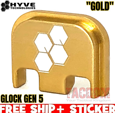 HYVE Technologies Gold Billet Aluminum Slide End Plate for Glok GEN 5 ...