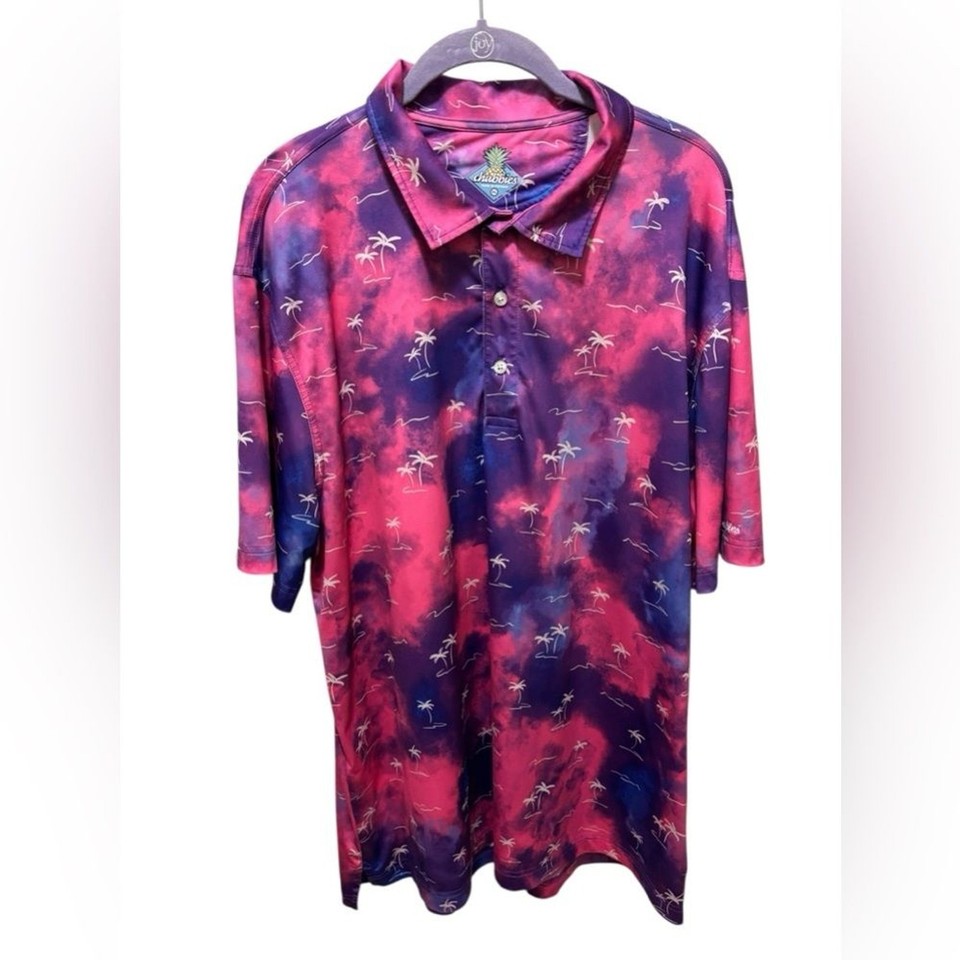 Chubbies Performance Bamboo Galaxy Palm Trees Polo Golf Shirt XL Sz ...