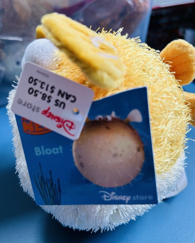 Disney Store BLOAT Finding Nemo RARE Porcupine Puffer Fuzzy Fish Plush ...