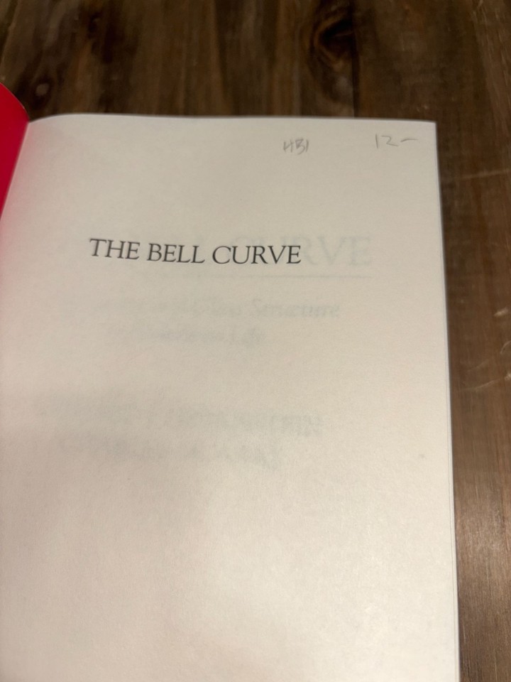 The Bell Curve Hardcover 1994 Richard J. Herrnstein & Charles Murray ...