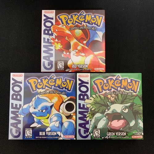 Pokemon Game Boy Red Blue Green Version English Boxed Set Vintage ...