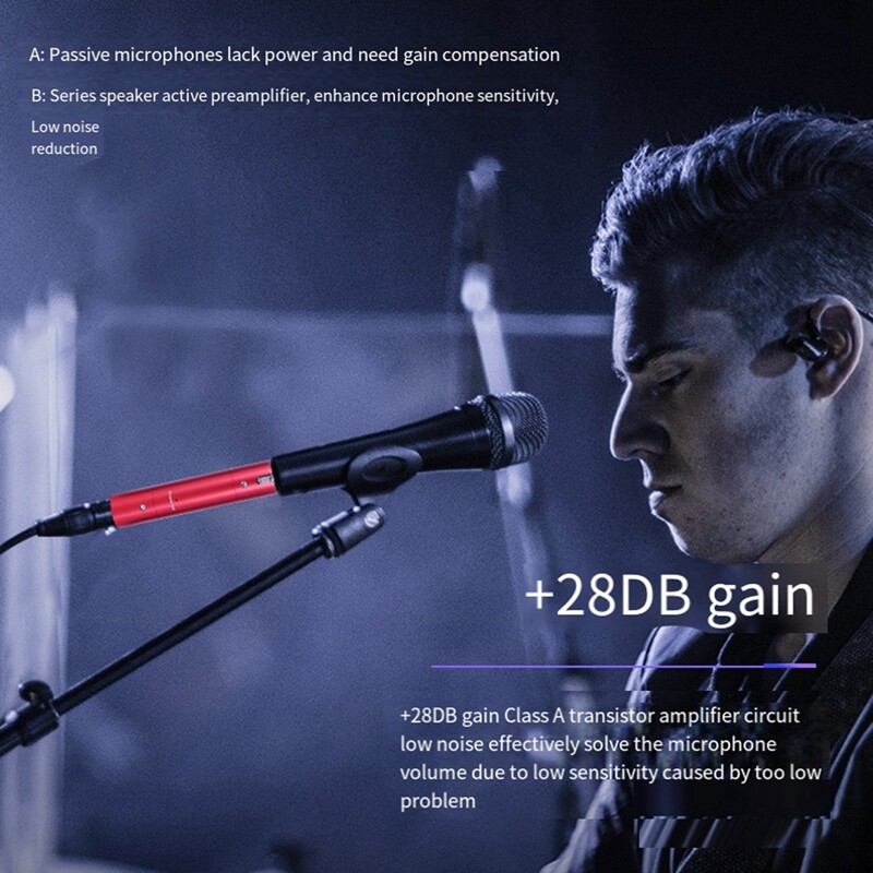 Dynamic Microphone Amplifier Preamplifier 28DB Gain with ...
