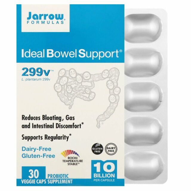 Jarrow Formulas Ideal Bowel Support 299V Probiotic - 30 Veggie Capsules ...