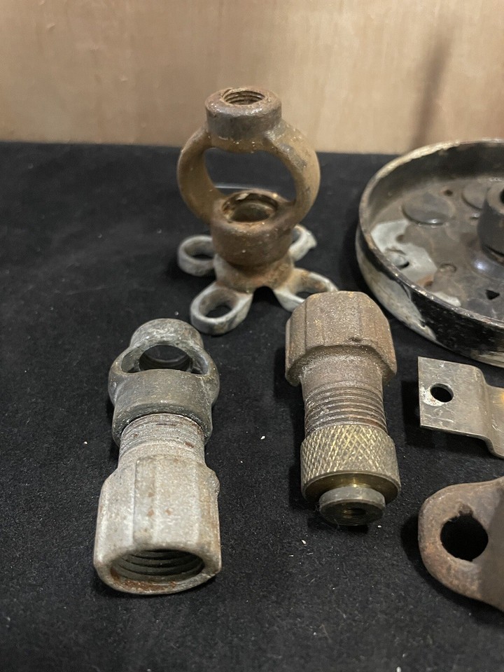 Lot Vintage Cast Iron Mounting Hardware Parts for Light Fixture ...