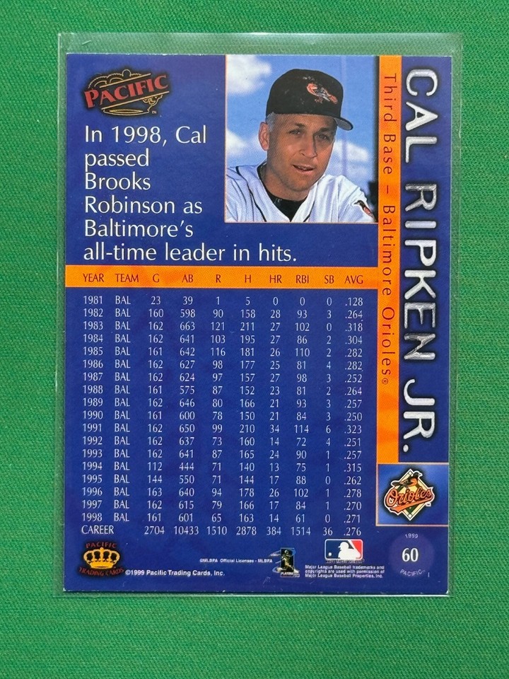 1999 Pacific Trading Cards Baseball Cal Ripken Jr #60 | eBay