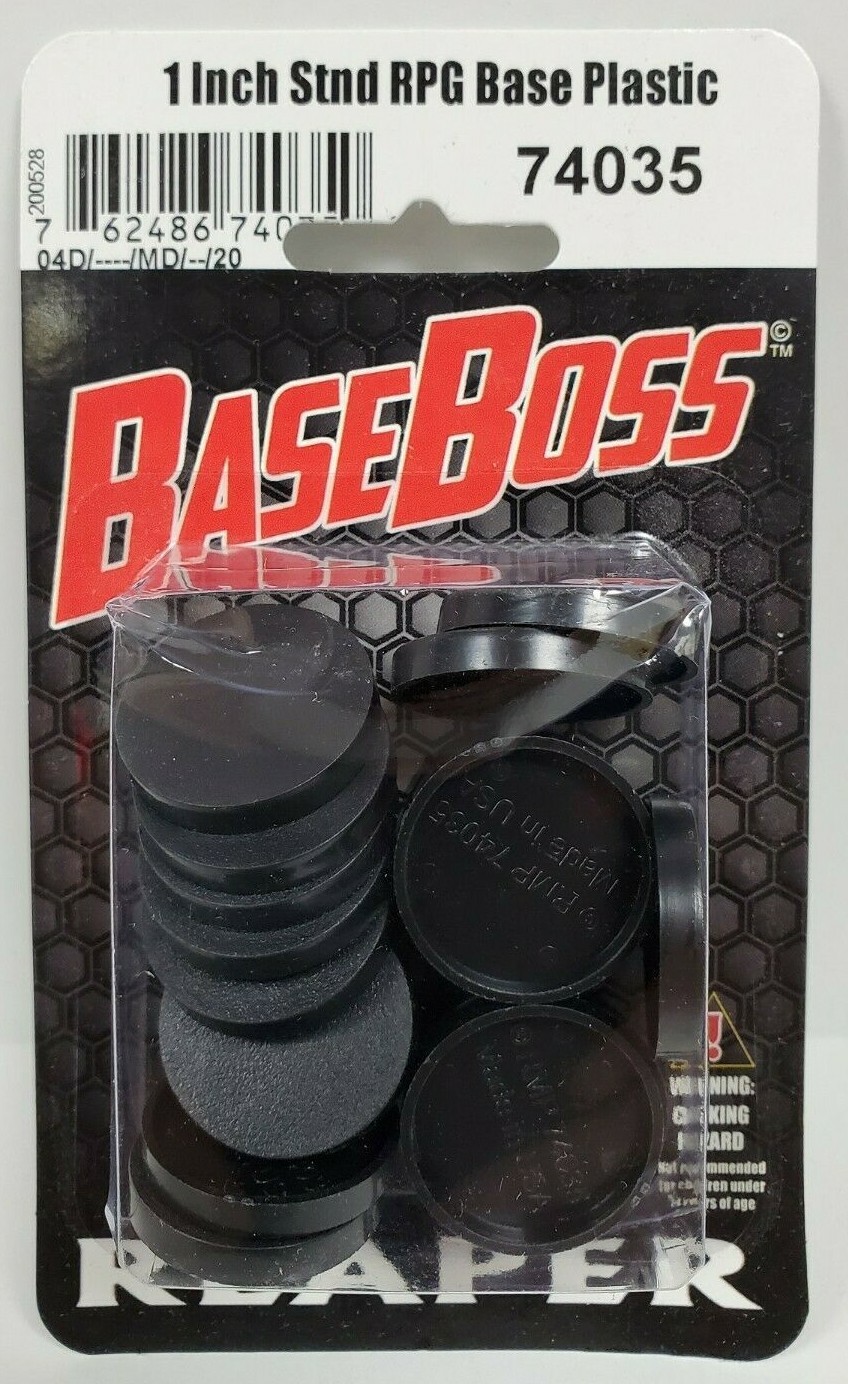 Base Boss 1 INCH ROUND Plastic RPG Base (20) Reaper Miniatures REM74035 ...