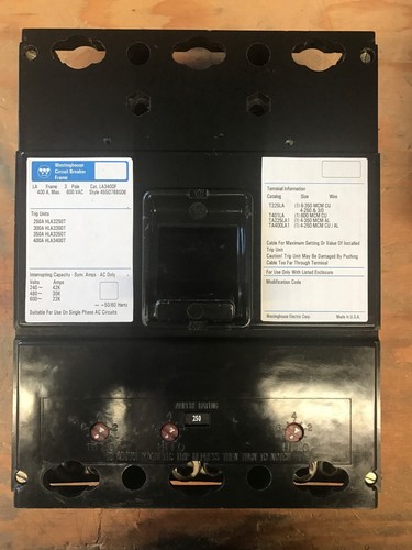 LA3400F Westinghouse Circuit Breaker with 250A Trip | eBay