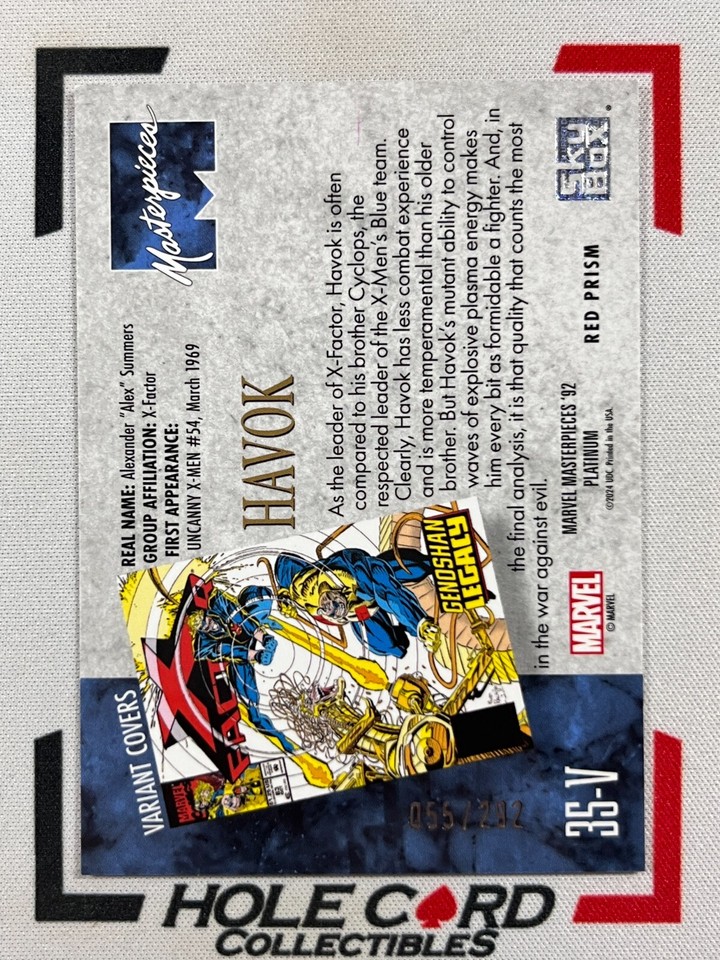 HAVOK 2024 Marvel SkyBox Masterpieces 92 Platinum #35-V Red Prism 055/292 丶 | eBay
