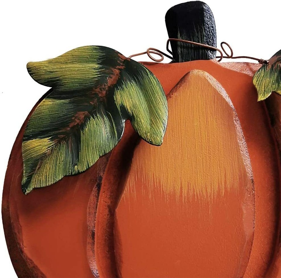 Rustic Wood Fall Pumpkin Decor, Indoor Standing Flat Pumpkin Decoration ...