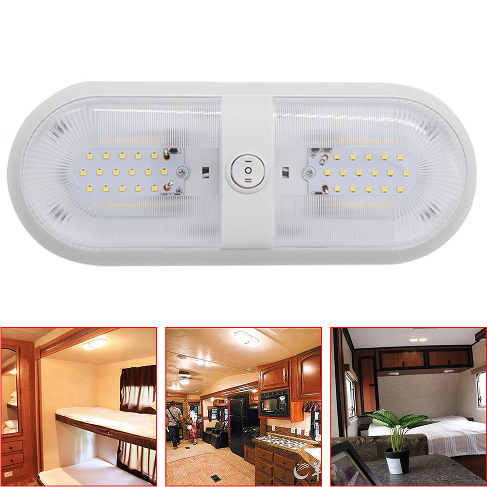 10-24V DC 48 LED RV Ceiling Light with Rocker Switch for Camper Yacht ...