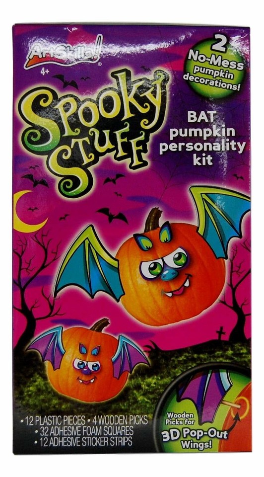 Spooky Stuff Pumpkin Personality Kits - Make 2 Bats, 2 Owls - No Mess ...