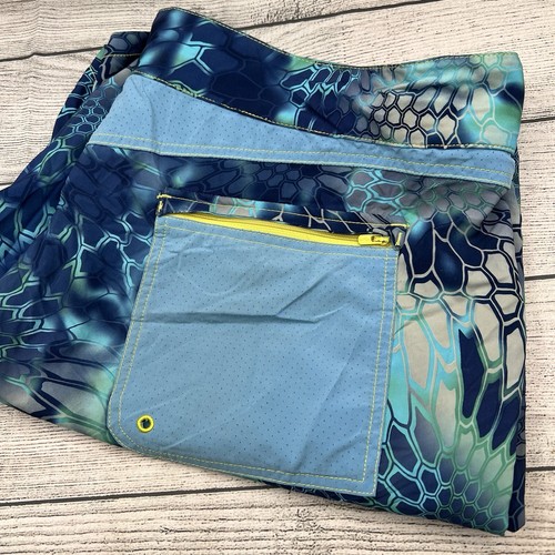 Huk Fishing Mens Kryptek Blue Scales Next Level Board Shorts Size XXXL ...