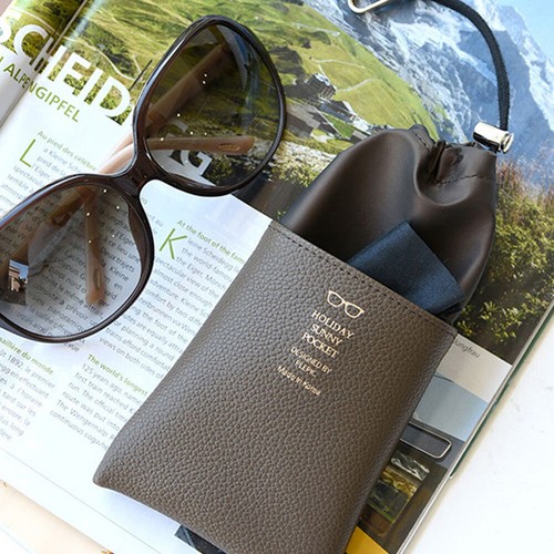 Soft Leather Drawstring Glasses Pouch Sunglasses Protector Eyewear ...